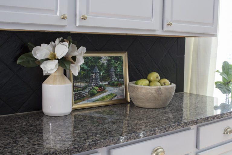 DIY painted stone backsplash - Love Your Abode